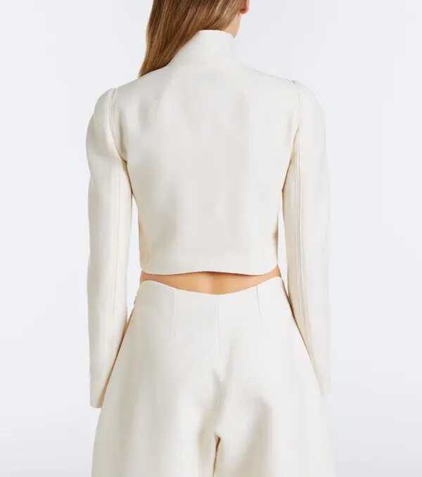 Alaïa Cropped Wool Crêpe Jacket