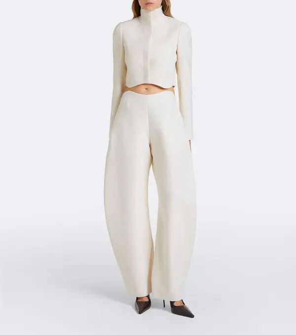Alaïa Cropped Wool Crêpe Jacket