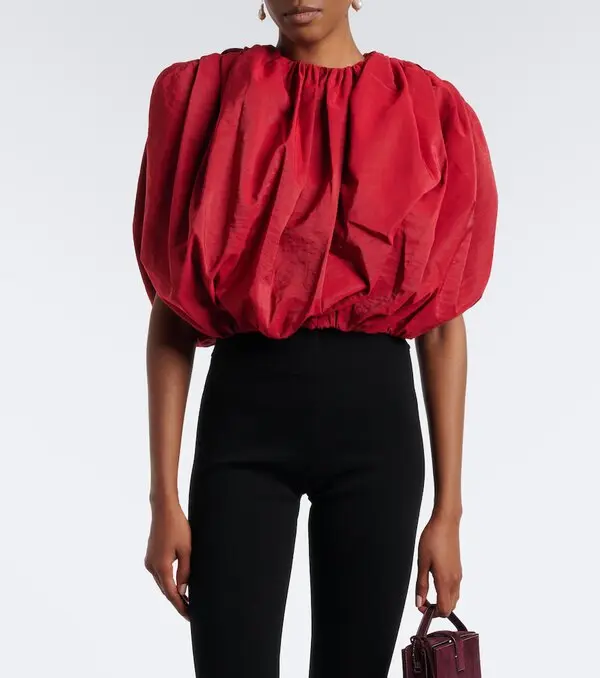 Magda Butrym Silk-blend Taffeta Crop Top