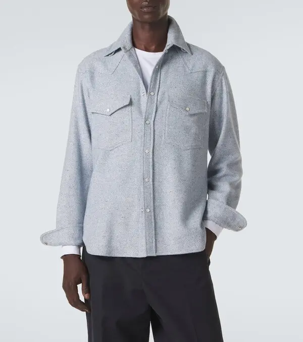 UMIT BENAN Kevin Cashmere And Silk Western Shirt