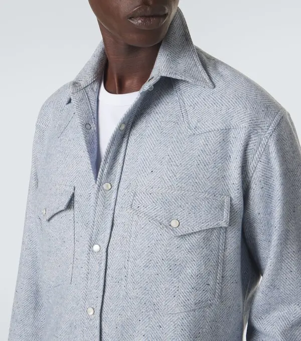 UMIT BENAN Kevin Cashmere And Silk Western Shirt