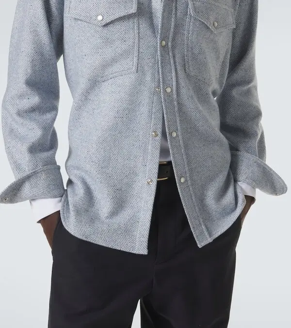 UMIT BENAN Kevin Cashmere And Silk Western Shirt