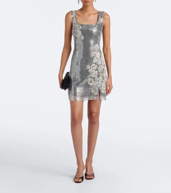 LA FUORI Shell Sequined Chainmail Minidress