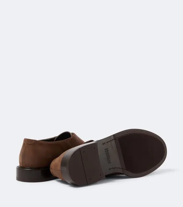 Brunello Cucinelli Monili Suede Monk Strap Shoes