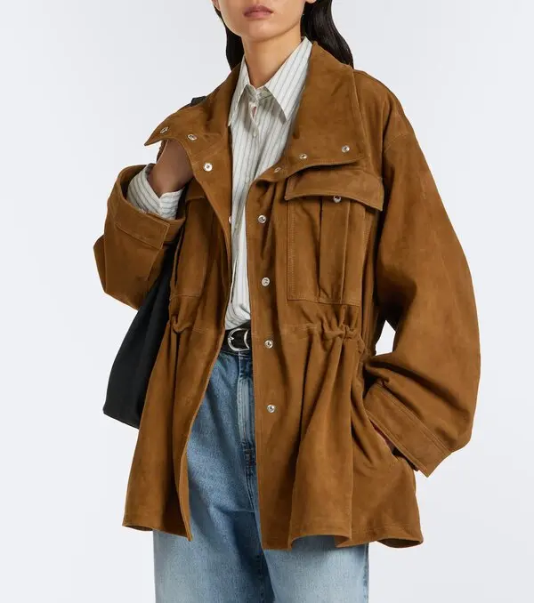 RÓHE Oversized Suede Jacket - Beige