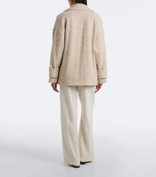 Eleventy Belted Wool And Cashmere Wide-leg Pants