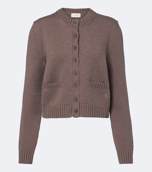Magda Butrym Ribbed-knit Cotton Cardigan - Brown