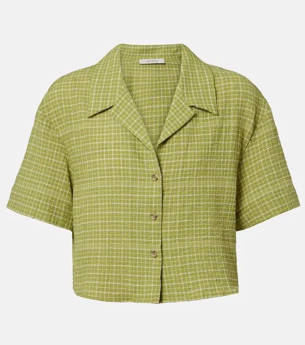 Asceno Checked Cotton Bowling Shirt