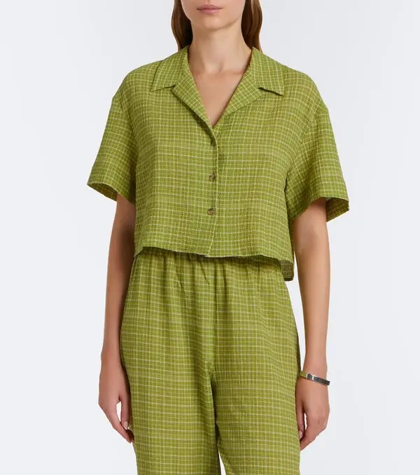 Asceno Checked Cotton Bowling Shirt