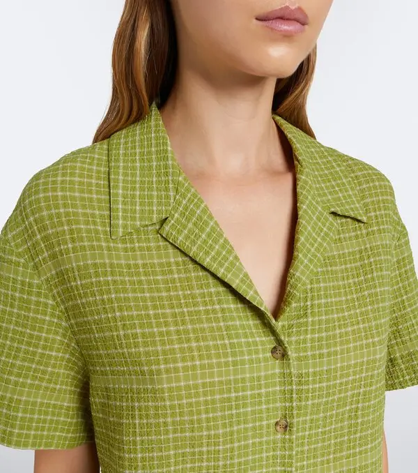 Asceno Checked Cotton Bowling Shirt