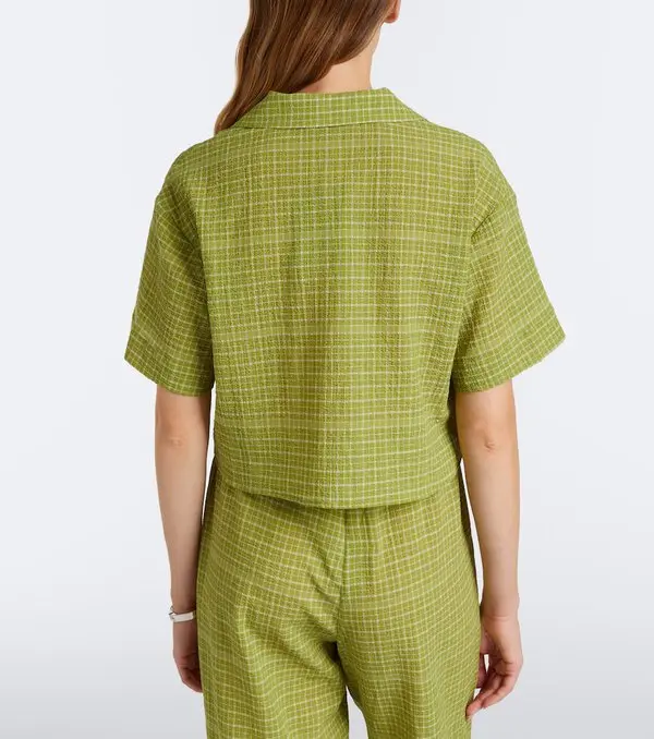 Asceno Checked Cotton Bowling Shirt