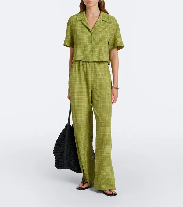 Asceno Checked Cotton Bowling Shirt
