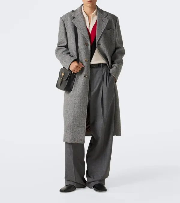 Valentino Garavani Herringbone Virgin Wool Coat