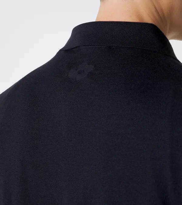 LARDINI Wool, Silk, And Cashmere Zip Polo Sweater