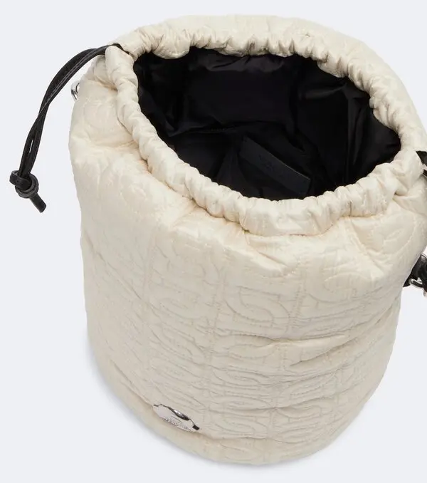Moncler Caradoc Quilted Bucket Bag - White
