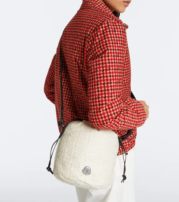 Moncler Caradoc Quilted Bucket Bag - White