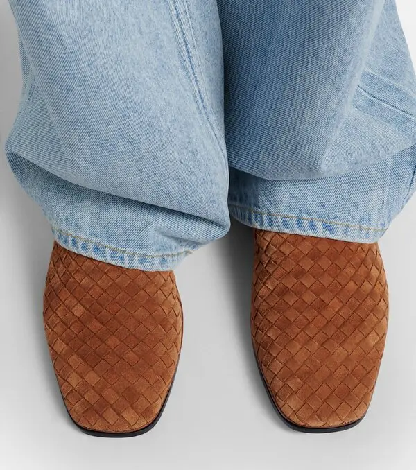 Bottega Veneta Intrecciato Suede Loafers