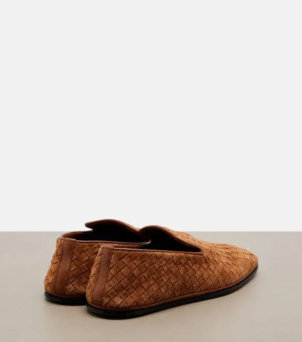 Bottega Veneta Intrecciato Suede Loafers