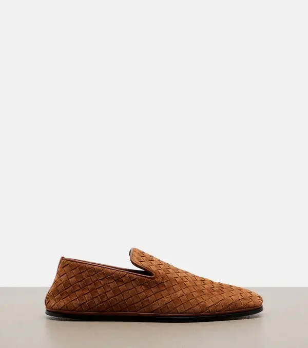 Bottega Veneta Intrecciato Suede Loafers