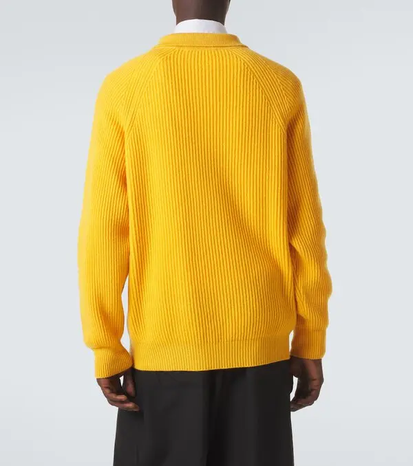UMIT BENAN Diana Cashmere Polo Sweater - Yellow