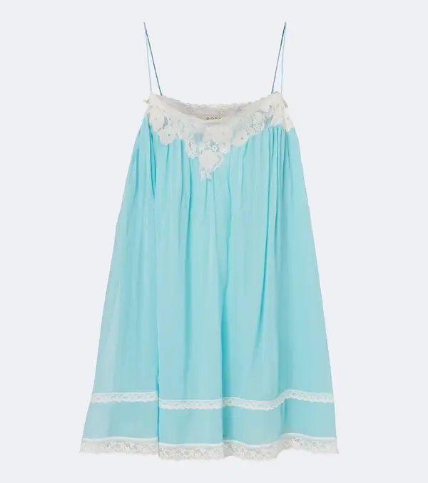 DÔEN D�en Clemente Lace-trimmed Silk Minidress