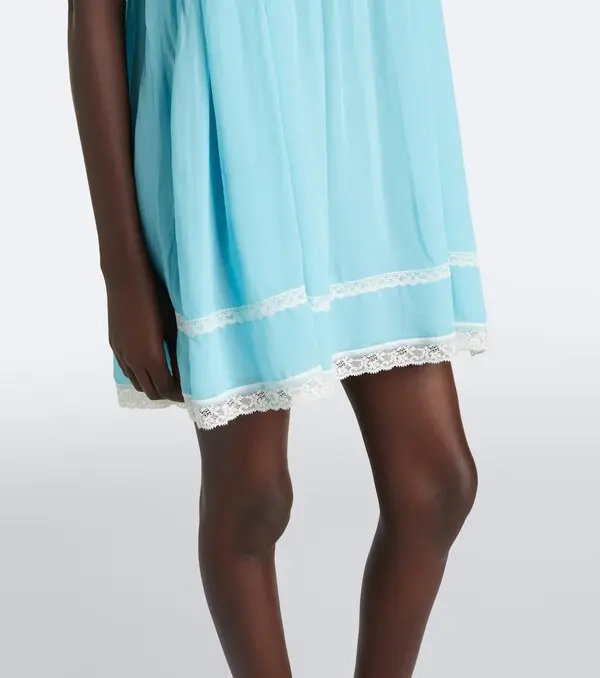 DÔEN D�en Clemente Lace-trimmed Silk Minidress