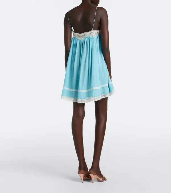 DÔEN D�en Clemente Lace-trimmed Silk Minidress