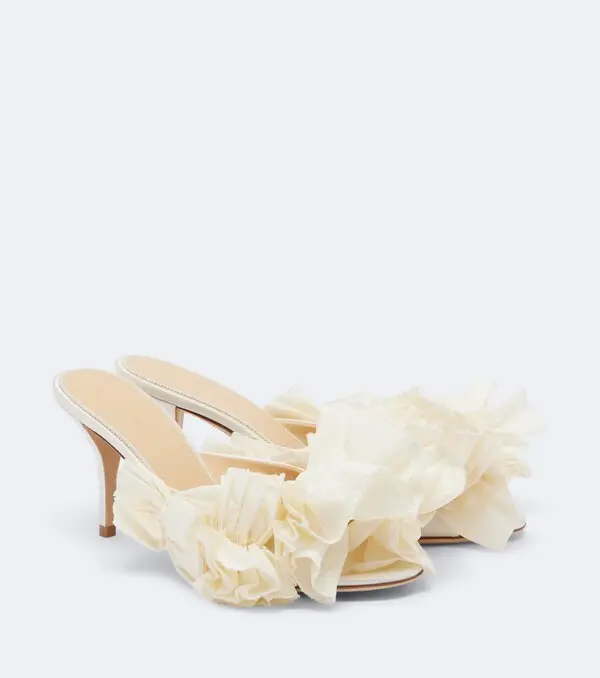 Magda Butrym Floral-appliqu� Satin Mules