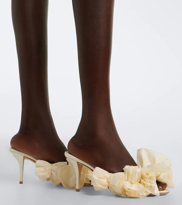 Magda Butrym Floral-appliqu� Satin Mules