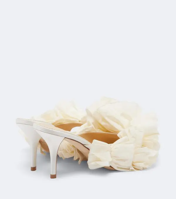 Magda Butrym Floral-appliqu� Satin Mules