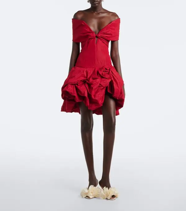 Magda Butrym Floral-appliqu� Satin Mules