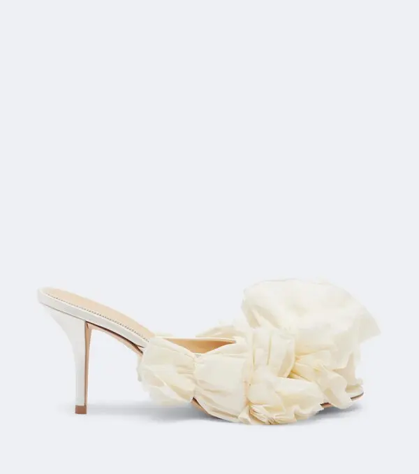 Magda Butrym Floral-appliqu� Satin Mules