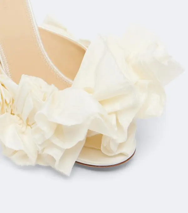 Magda Butrym Floral-appliqu� Satin Mules