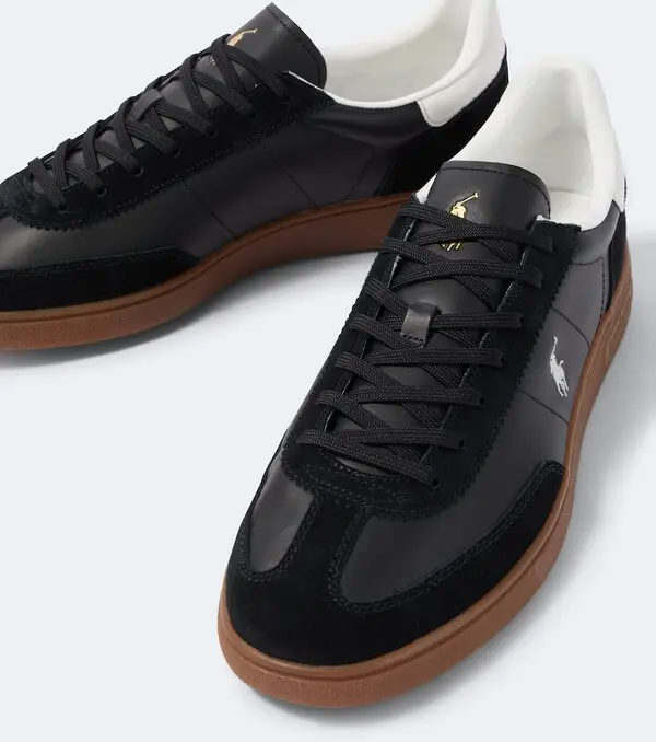 Polo Ralph Lauren Bedford Suede-trimmed Leather Sneakers