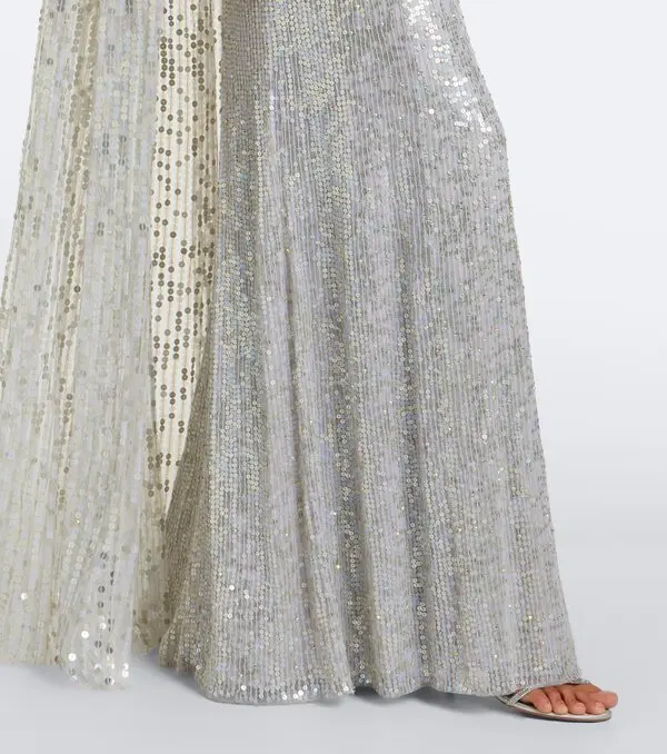 Jenny Packham Dakota Embellished Cape Gown