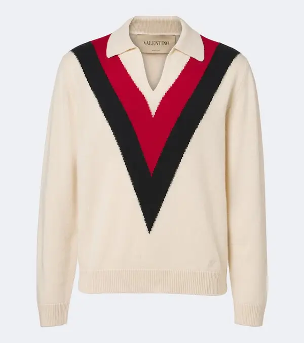 Valentino Garavani Jacquard Cashmere Polo Sweater - Multicoloured