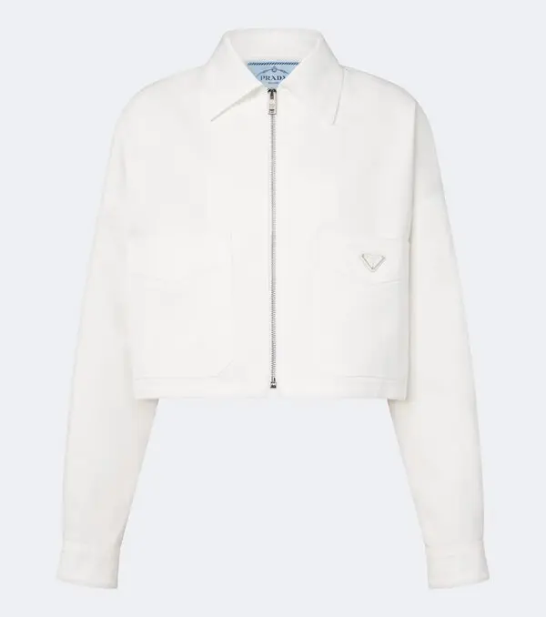 Prada Cropped Denim Jacket - White