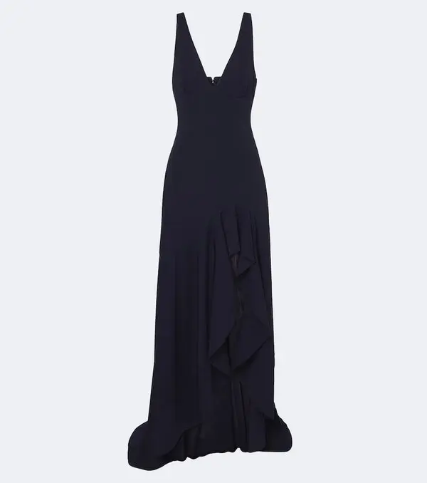 Stella McCartney Ruffled Georgette Gown - Blue