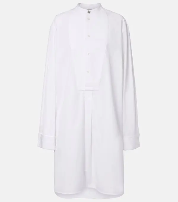 Bottega Veneta Oversized Cotton Poplin Midi Dress - White