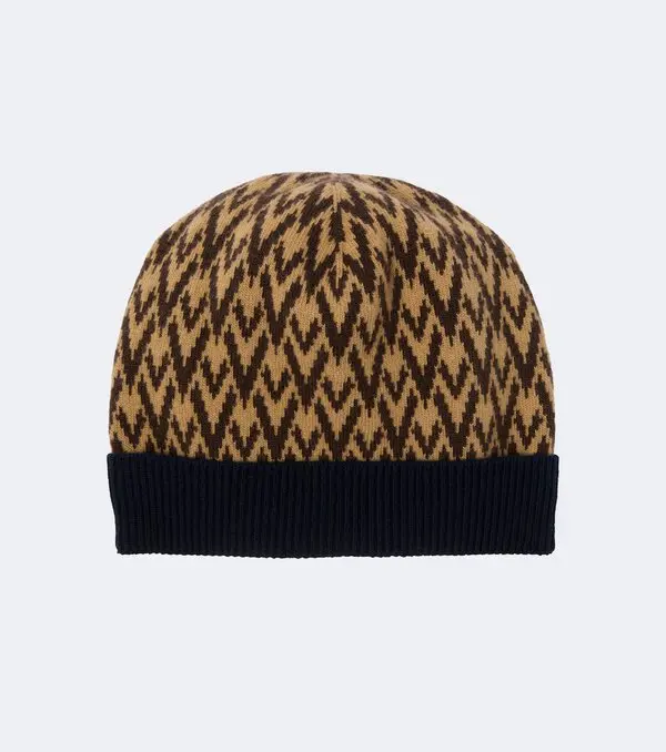 Valentino Garavani Jacquard Virgin Wool Beanie - Multicoloured