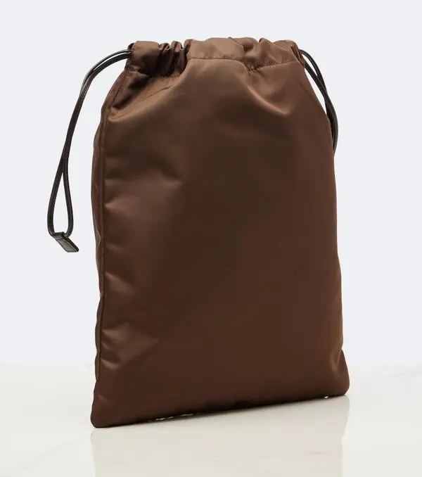 Prada Wish Leather-trimmed Re-nylon Pouch