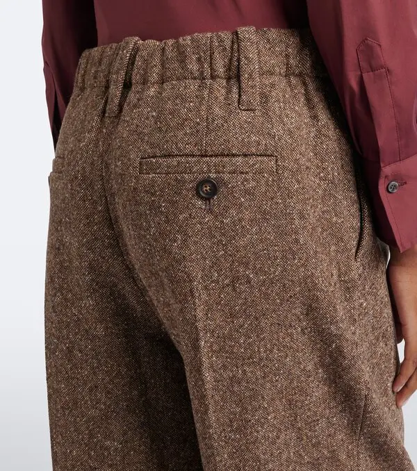 Brunello Cucinelli High-rise Wool-blend Straight Pants