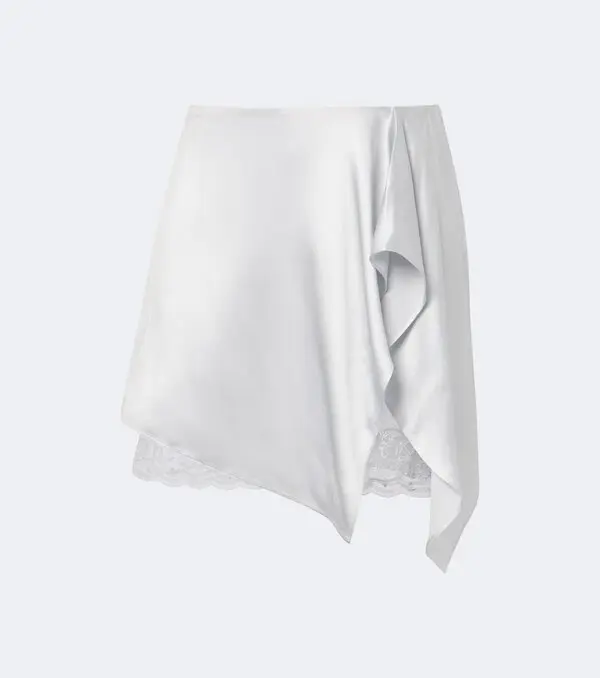Acne Studios Lace-trimmed Satin Miniskirt - Blue