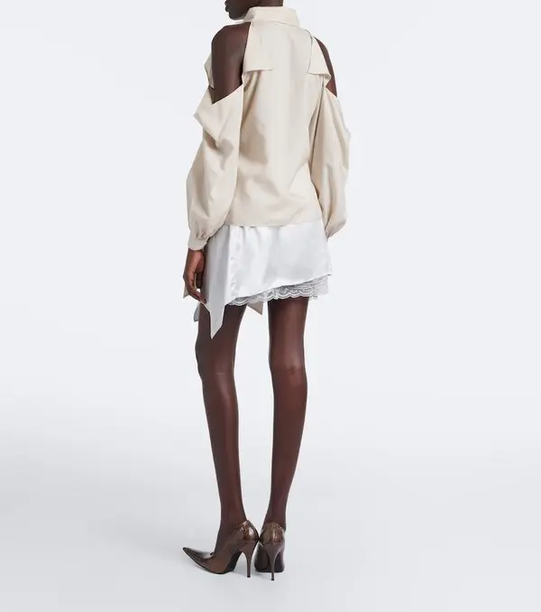 Acne Studios Lace-trimmed Satin Miniskirt - Blue