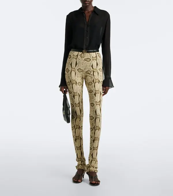 Gucci Snake-print Skinny Pants