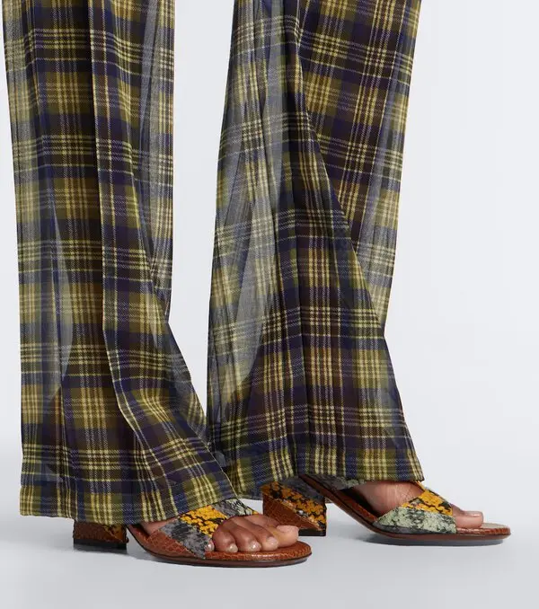 Dries Van Noten Semi-sheer Checked Wide-leg Pants