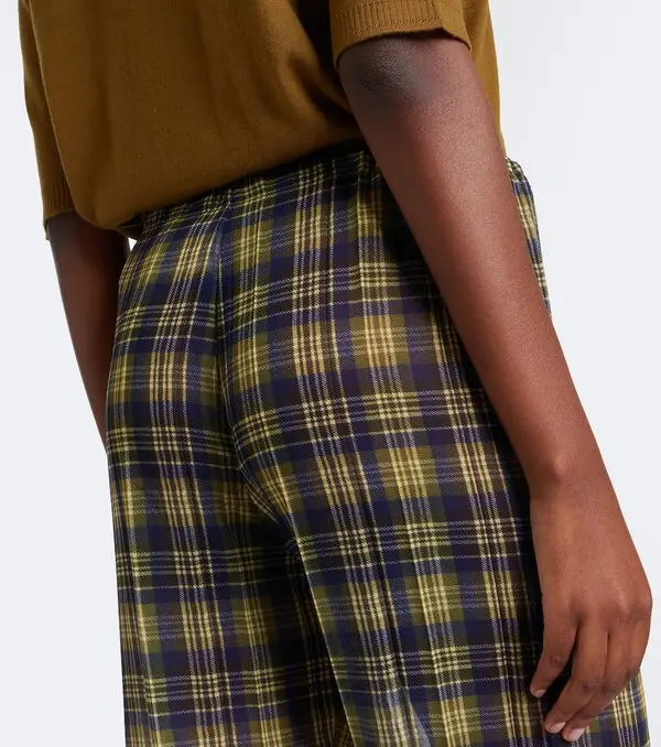 Dries Van Noten Semi-sheer Checked Wide-leg Pants