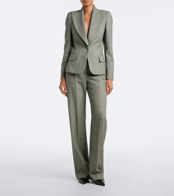 Alexander McQueen Wool Straight Pants - Grey