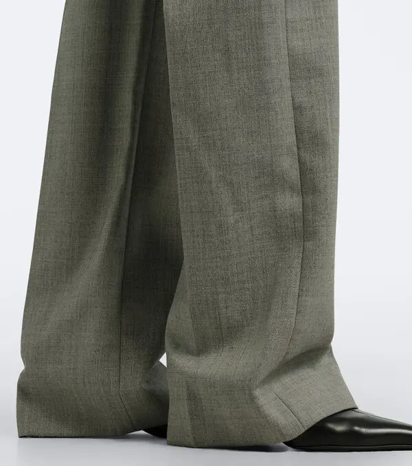 Alexander McQueen Wool Straight Pants - Grey
