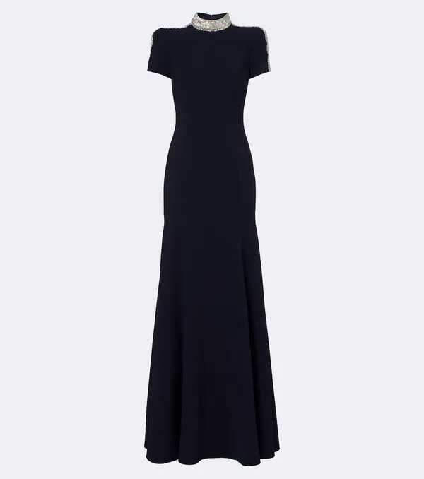 Jenny Packham Embellished Gown - Blue